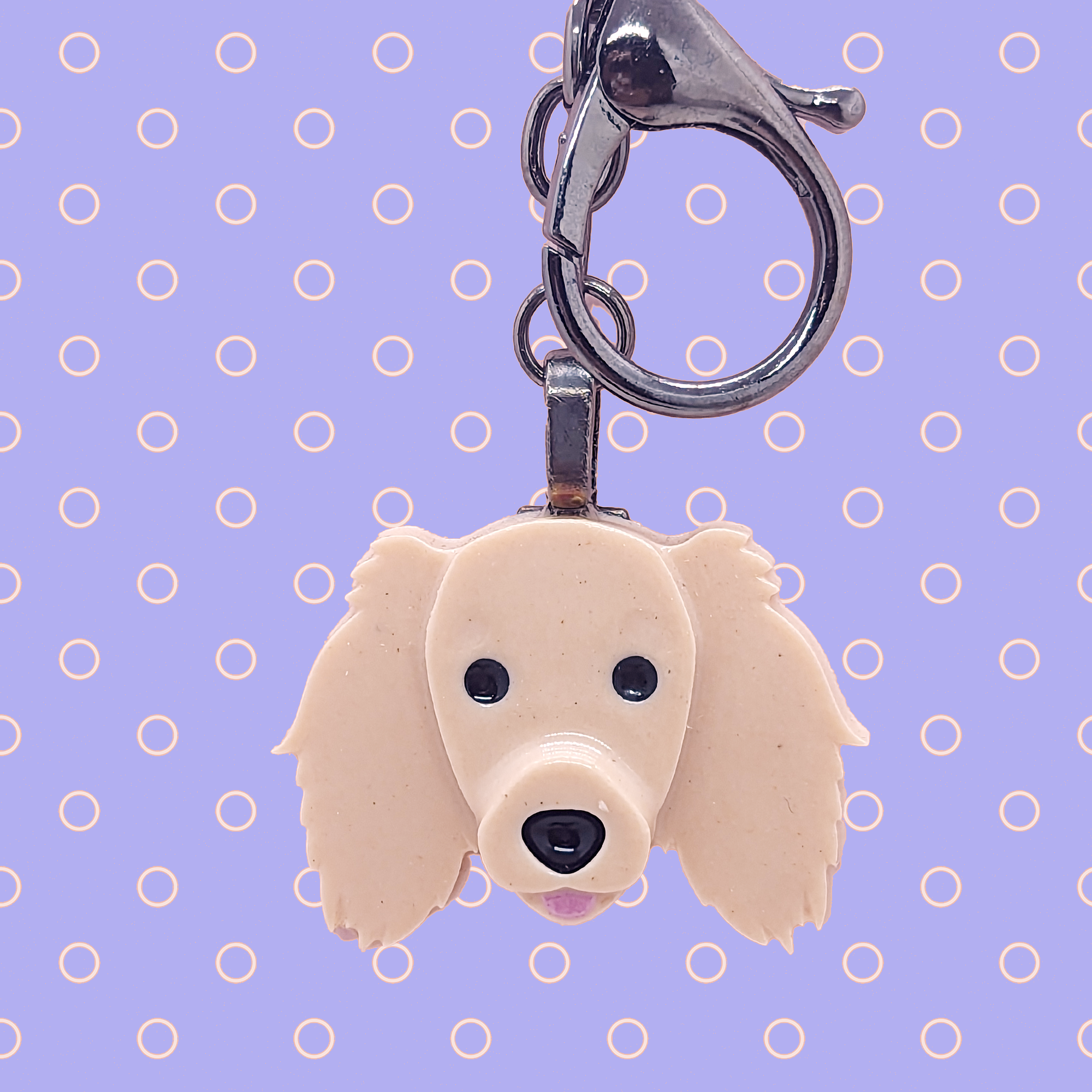 Long Hair Dachshund Sausage Dog Keyring - Emily and Woo