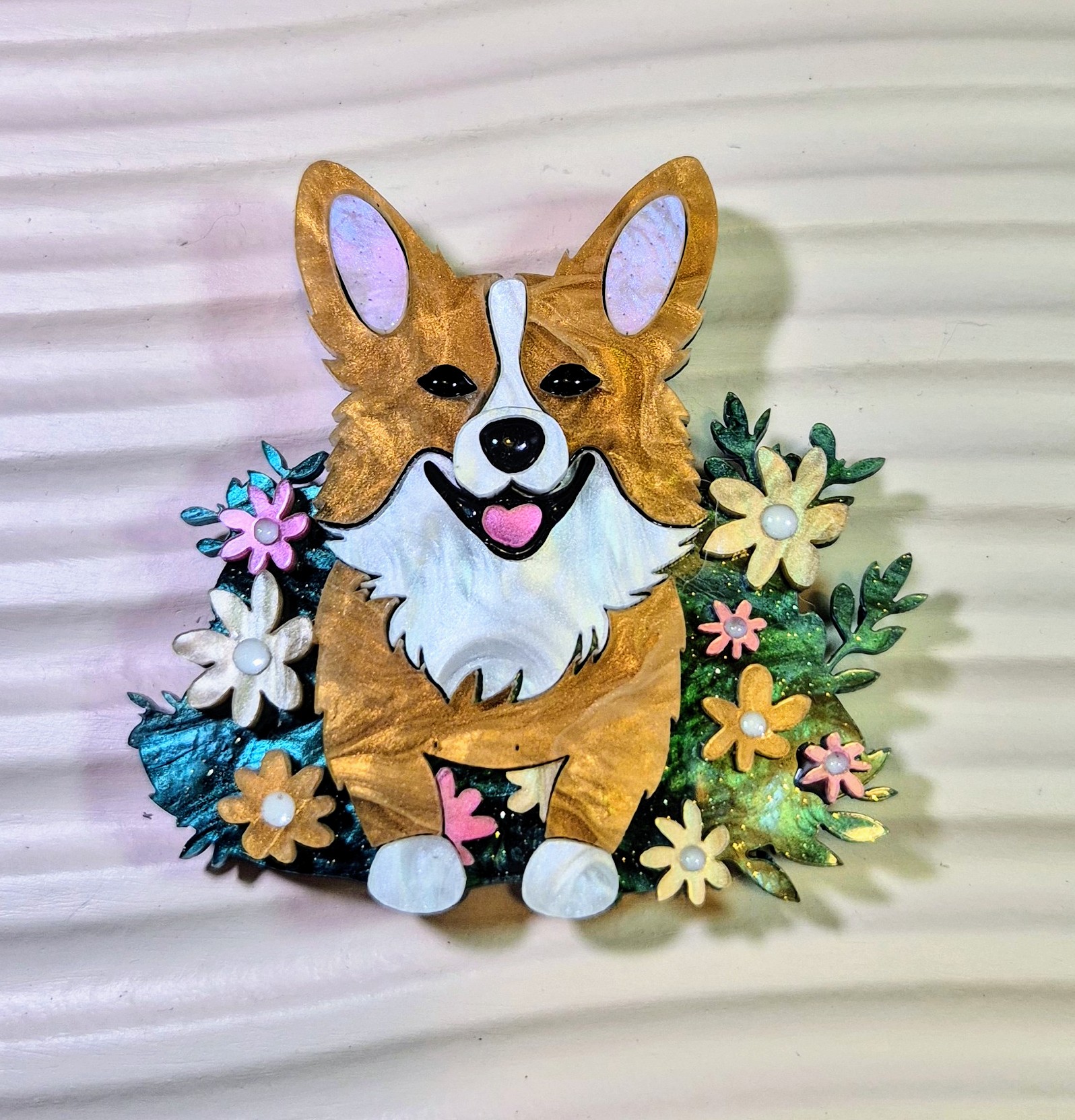 Corgi Dog Brooch - Emily and Woo